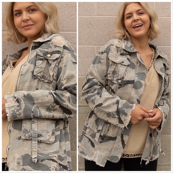 POL | Jackets & Coats | Pol Plus Sweet Camo Twill Jacket | Poshmark